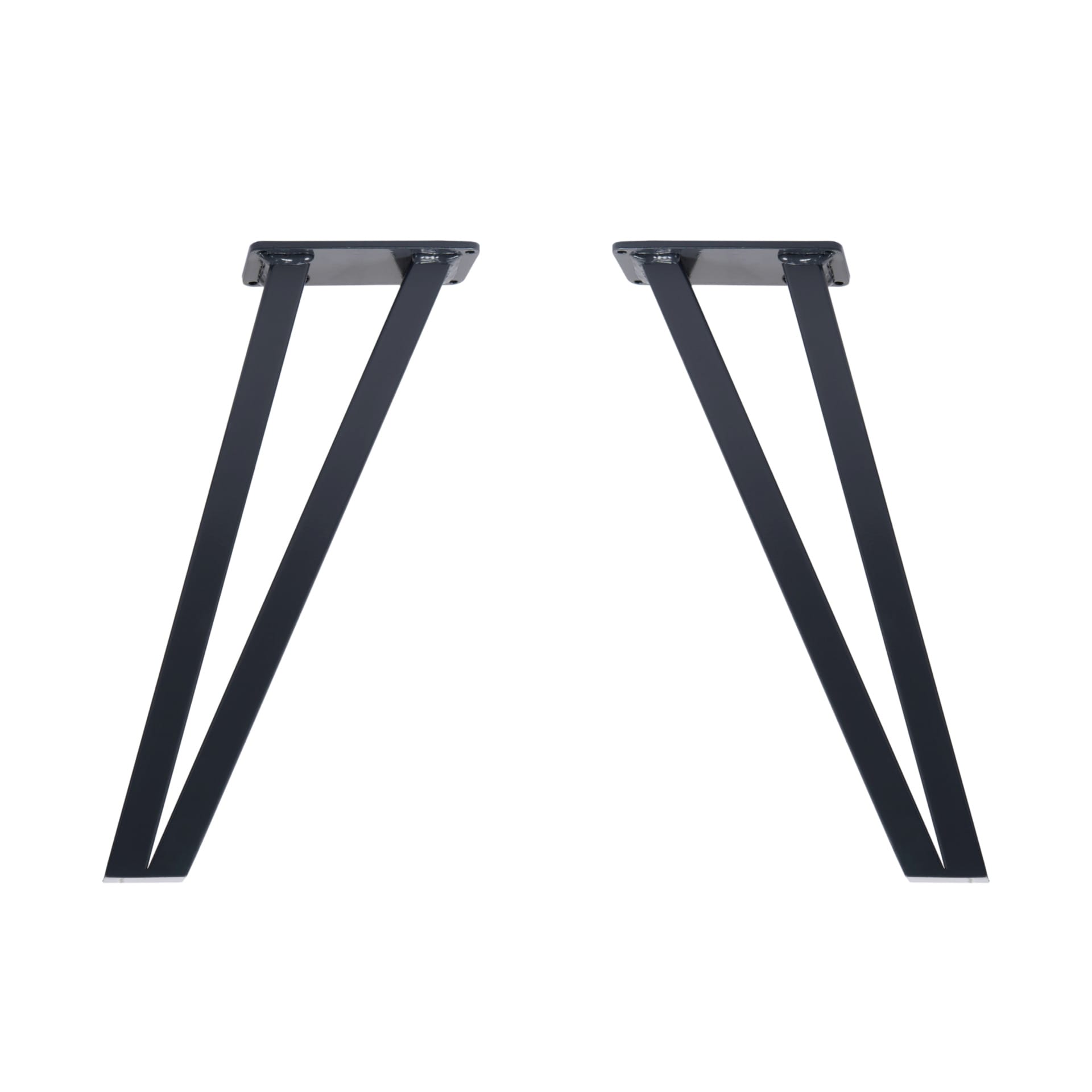 Angled Square Hairpin Bench Legs Industrial Steel Set of 4