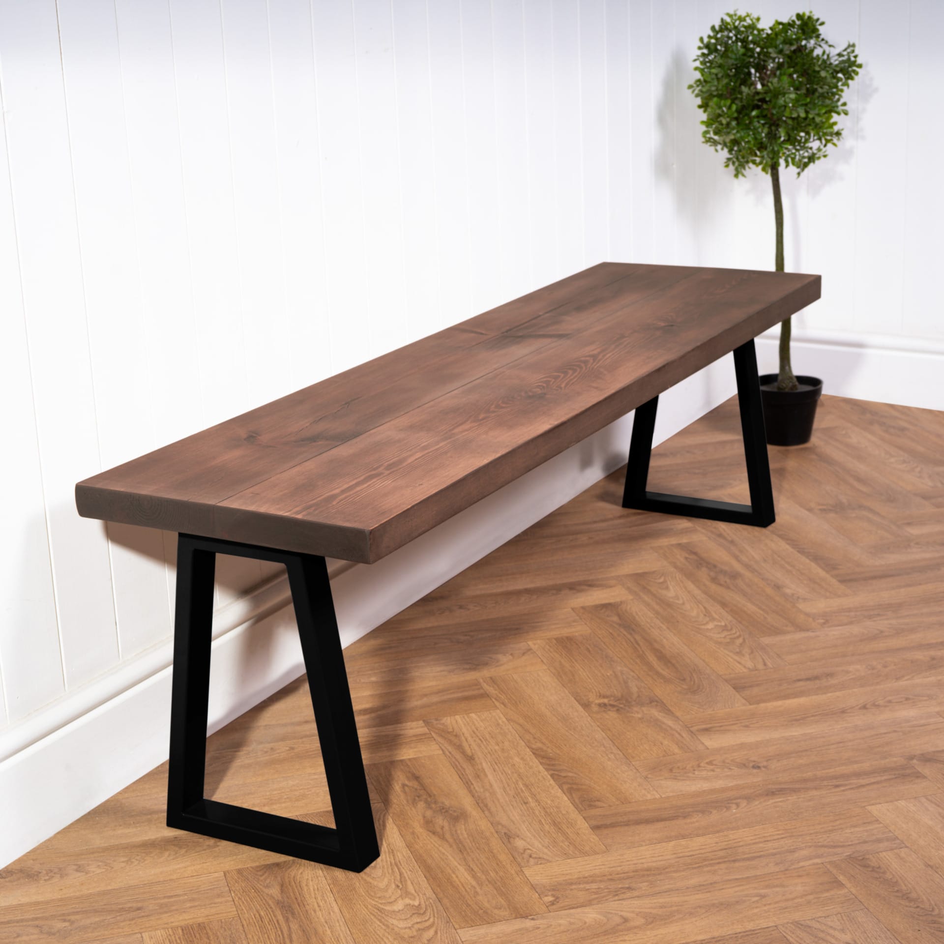 Trapezium Bench Legs Industrial Steel Pair Pipe Dream Furniture