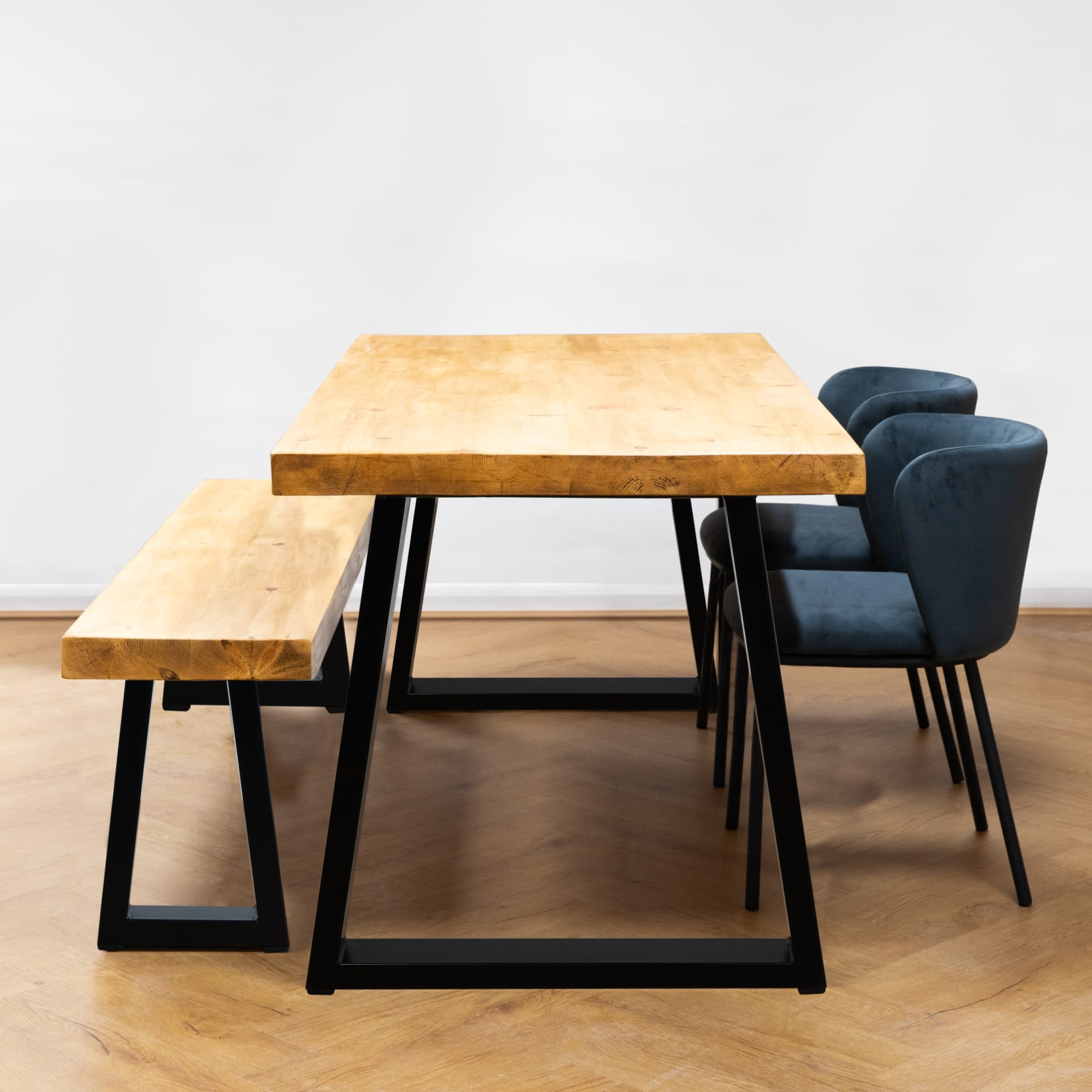 Chunky Trapezium Industrial Steel Table Legs Pair Pipe Dream Furniture