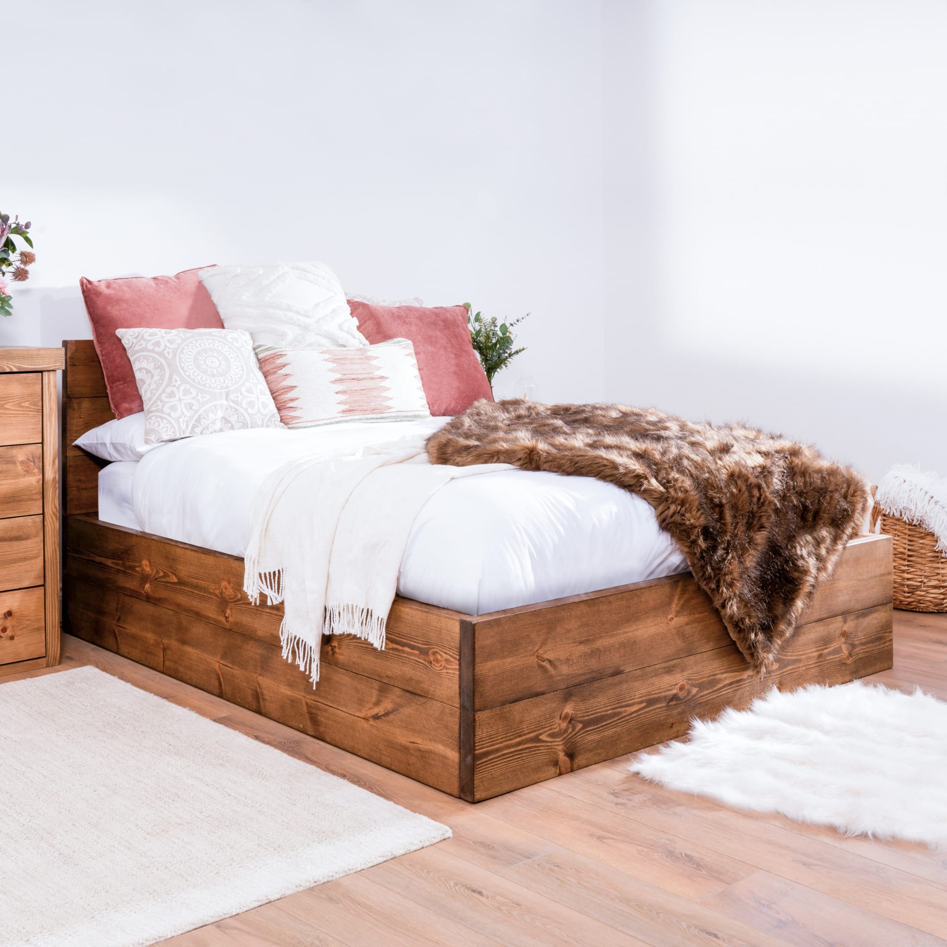Oak ottoman bed store