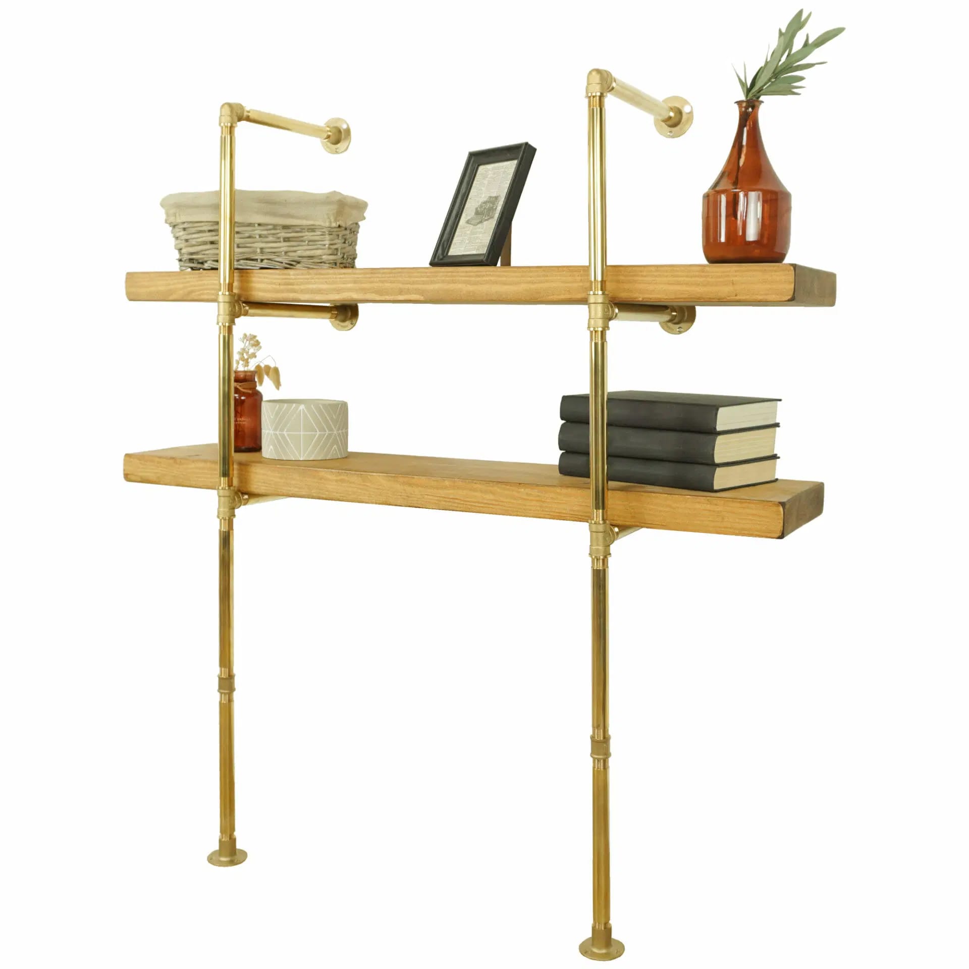 Brass shelving unit store