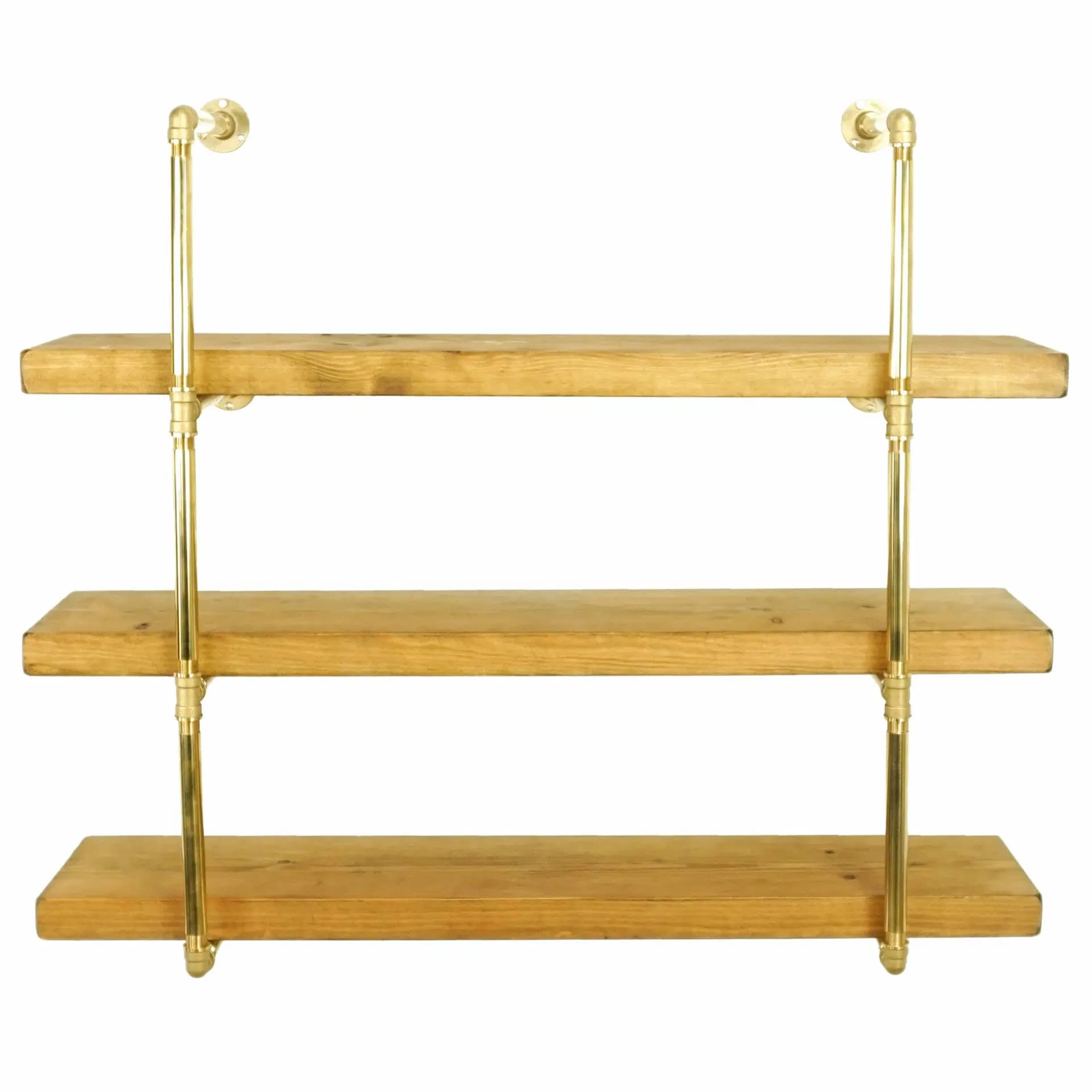 Solid Brass Reclaimed Timber Shelving Unit Pipe Dream Furniture